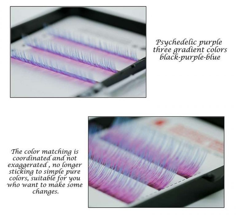 3 Tone Gradation Colorful Fade Eyelash Extensions Wholesale